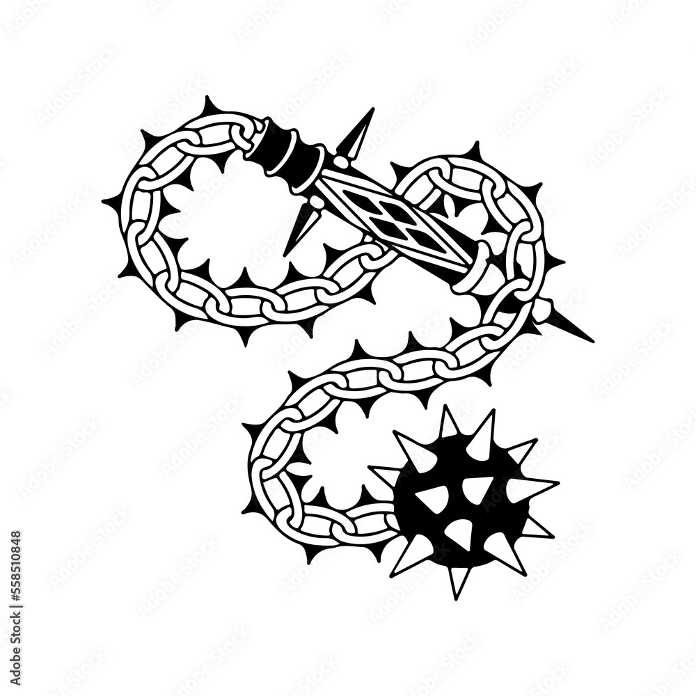Vector Illustration Of Mace Weapon Stock Vector Adobe Stock