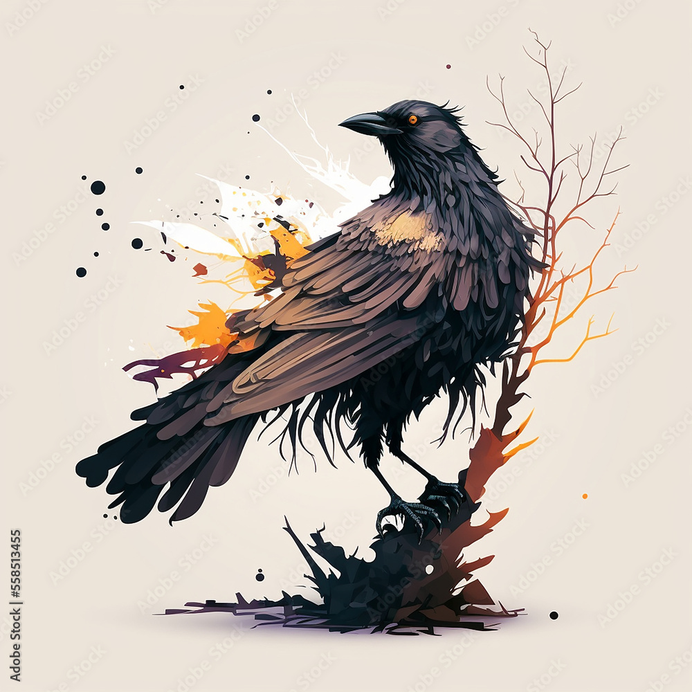 Crow Vector Art AI Generated Stock Illustration | Adobe Stock
