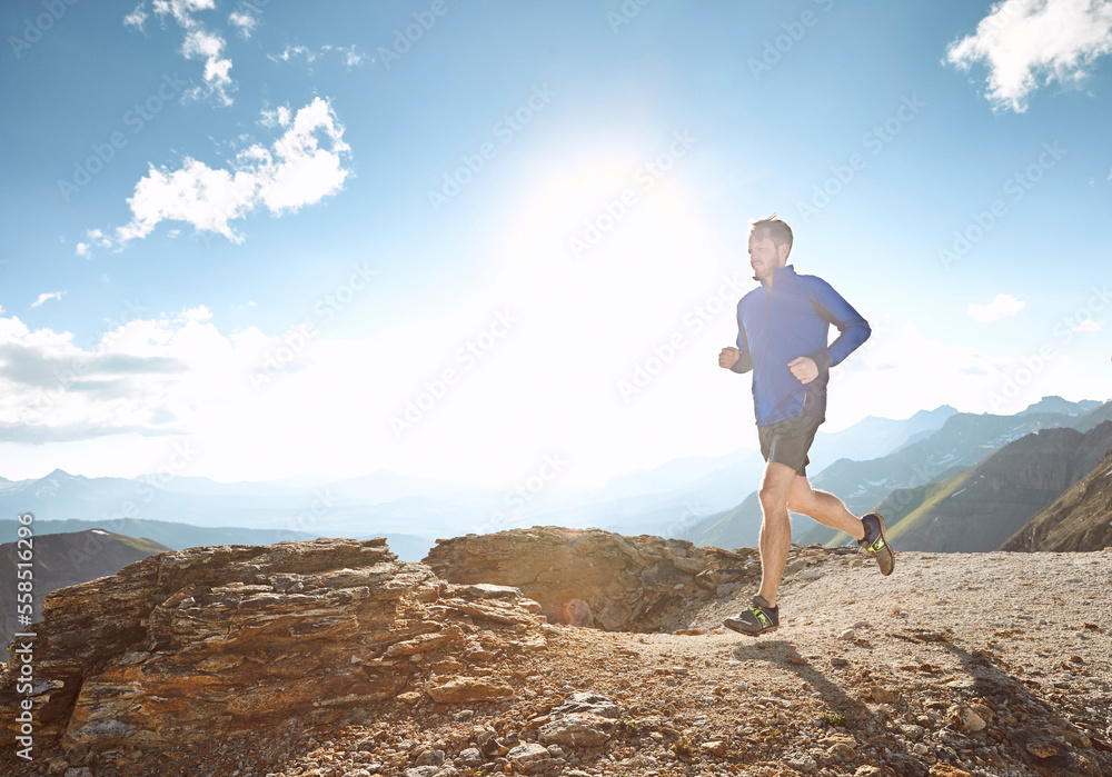 Ultra runner, Ben Clark trail running in the San Juan Mountains high ...