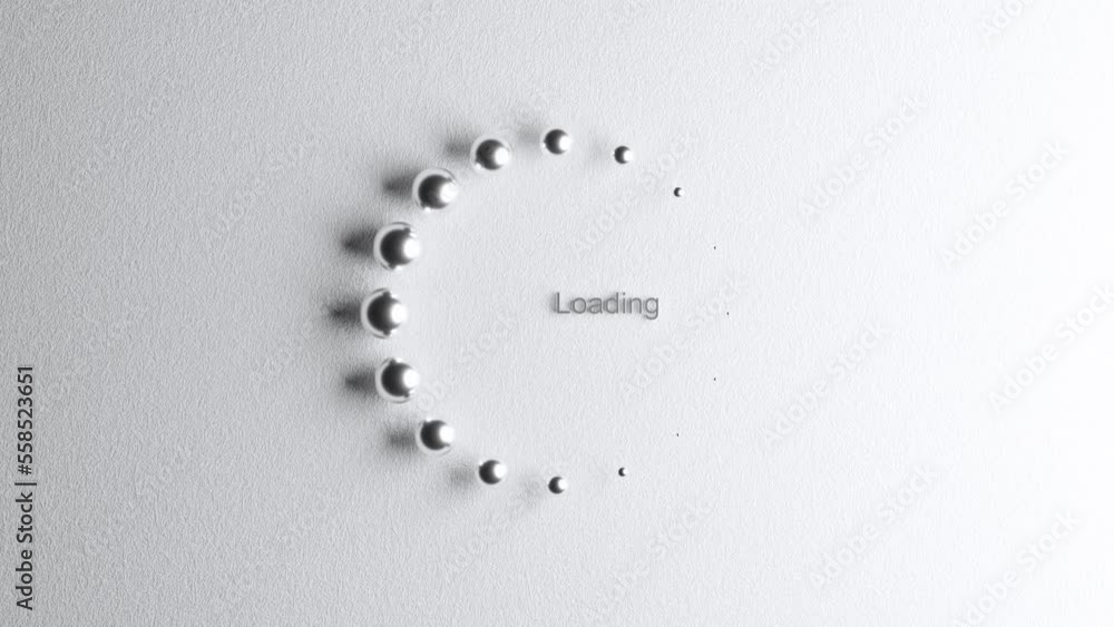 Circle Loading Icon. Animation seamless loop. Sphere Silver metal ...