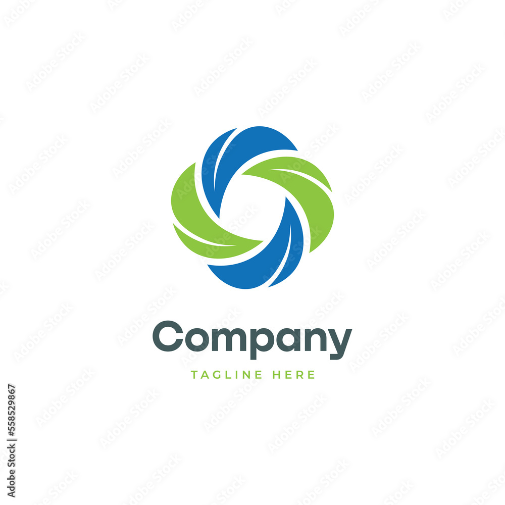 circular leaf logo connected to each other Stock Vector | Adobe Stock