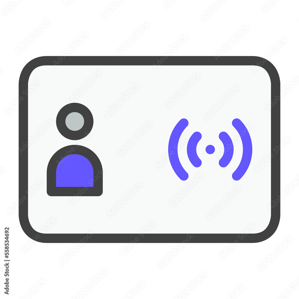 Isolated smart card in gray lineal color icon on white background. Key ...