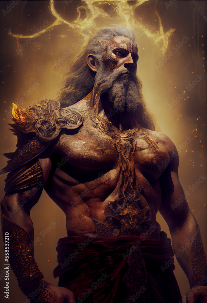 SUMERIAN GOD ENKI - Digital illustration - Generated by Artificial ...