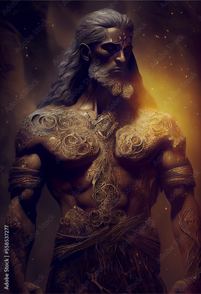 SUMERIAN GOD ENKI - Digital illustration - Generated by Artificial ...