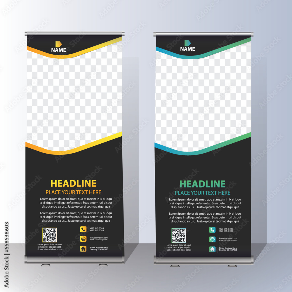 Roll Up Banner Signage Standee Template for Advertising and ...
