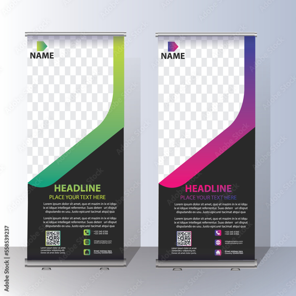 Roll Up Banner Signage Standee Template for Advertising and ...