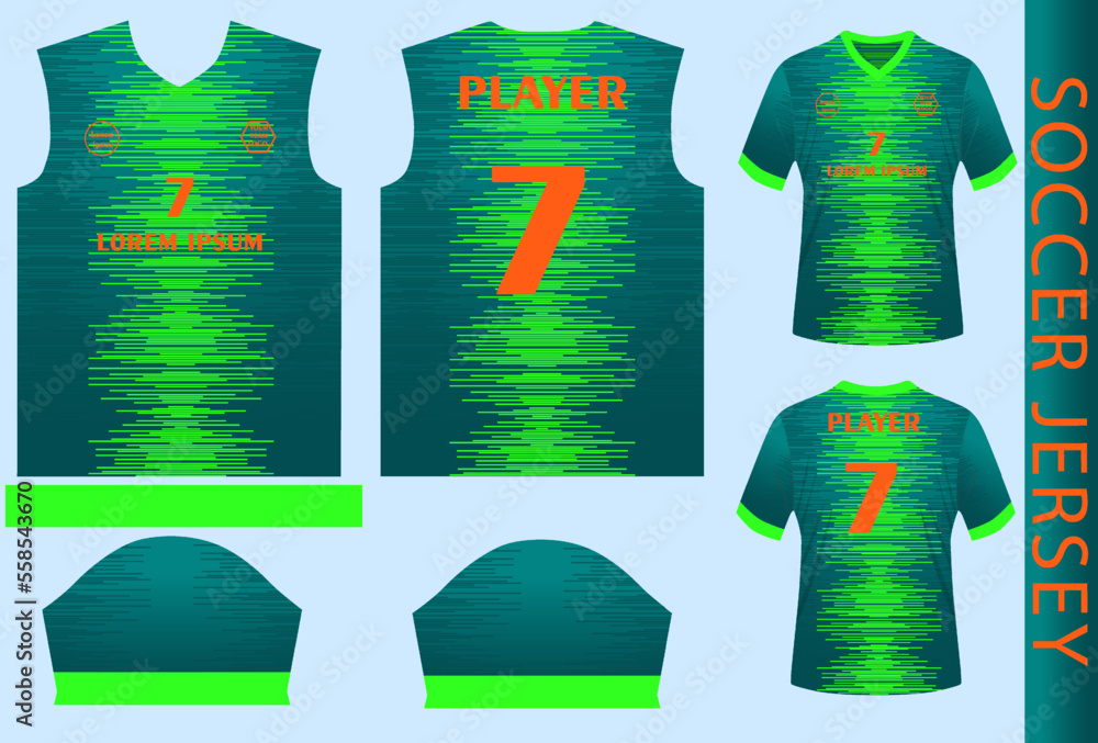 Soccer Jersey Design Tempalte for Sublimation Printing with Sewing ...