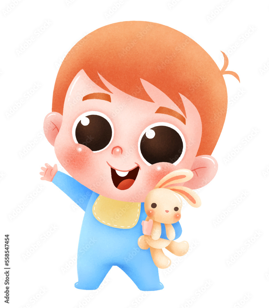 Vector Illustration of Cartoon Baby character. Cute baby. Stock Vector ...