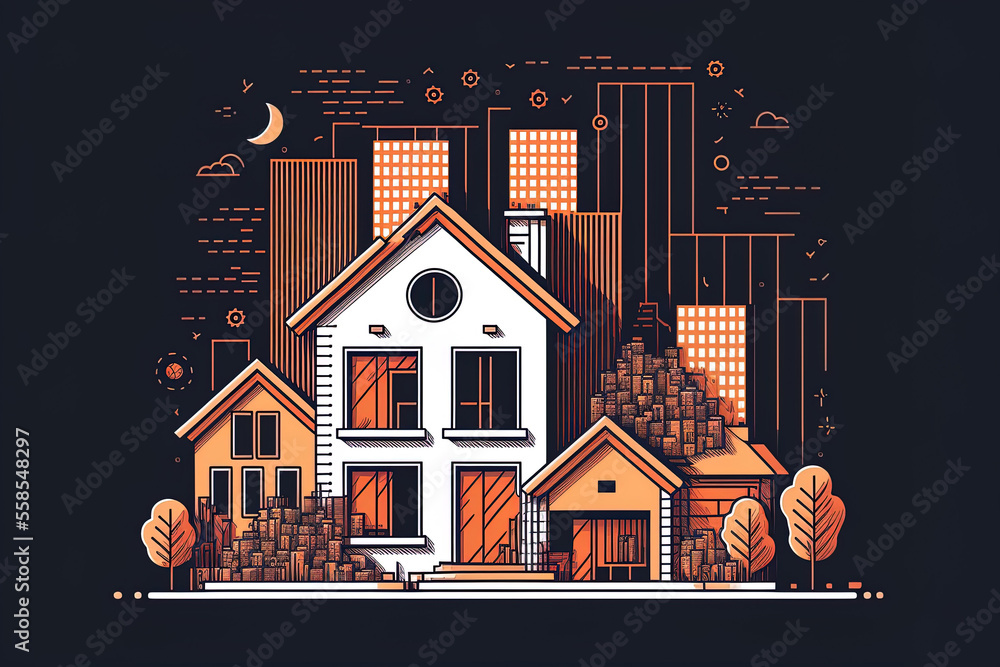 Building investment is an abstract metaphor, represented by a picture ...