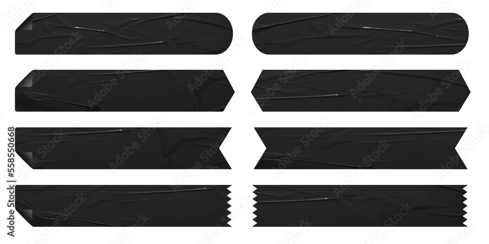 black Stickers banners labels tags of different shapes template design ...