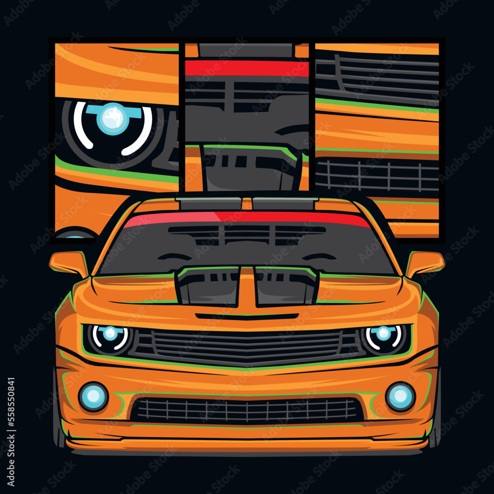 orange car vector Stock Vector | Adobe Stock