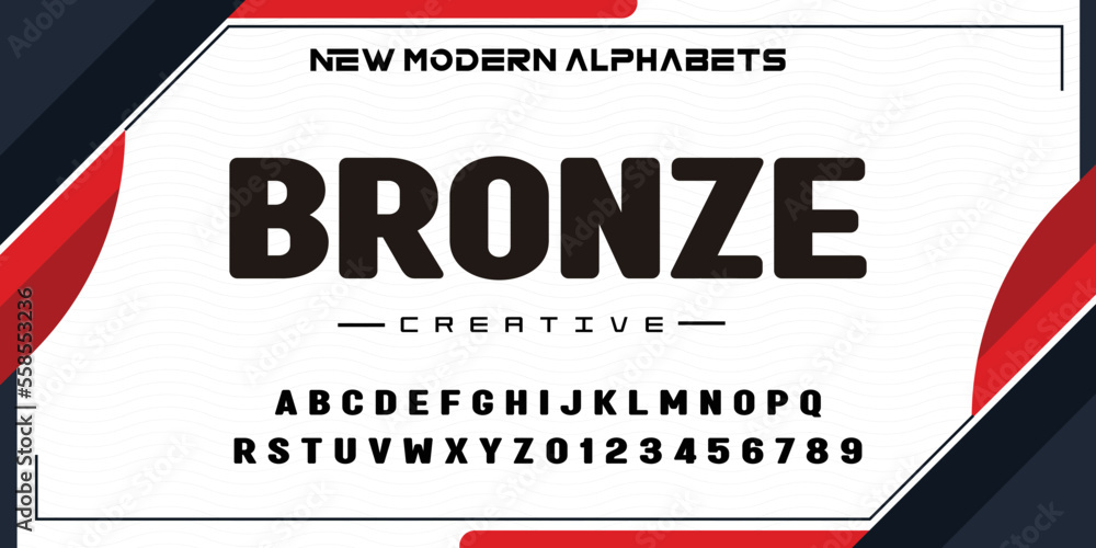 BRONZE Luxury Minimal Modern Tech Alphabet Letter Fonts. Typography ...