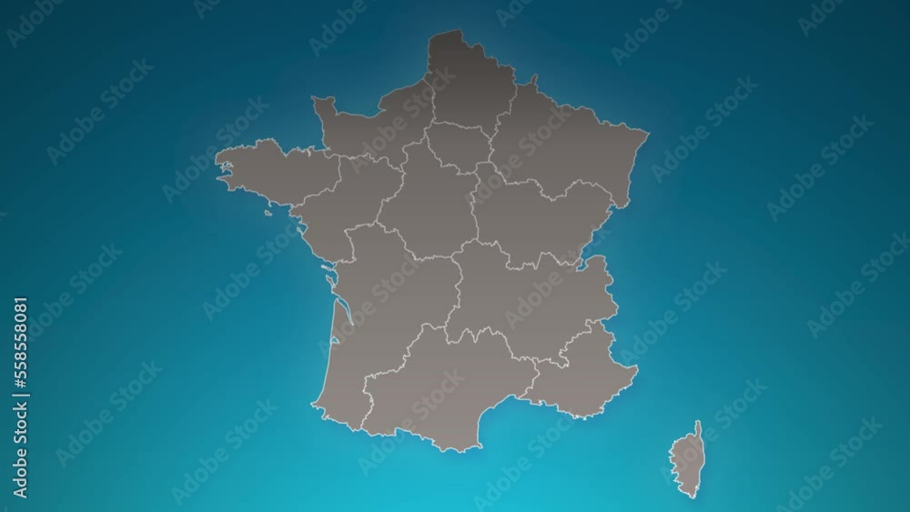 france country map with zoom in Realistic Clouds Fly Through. camera ...