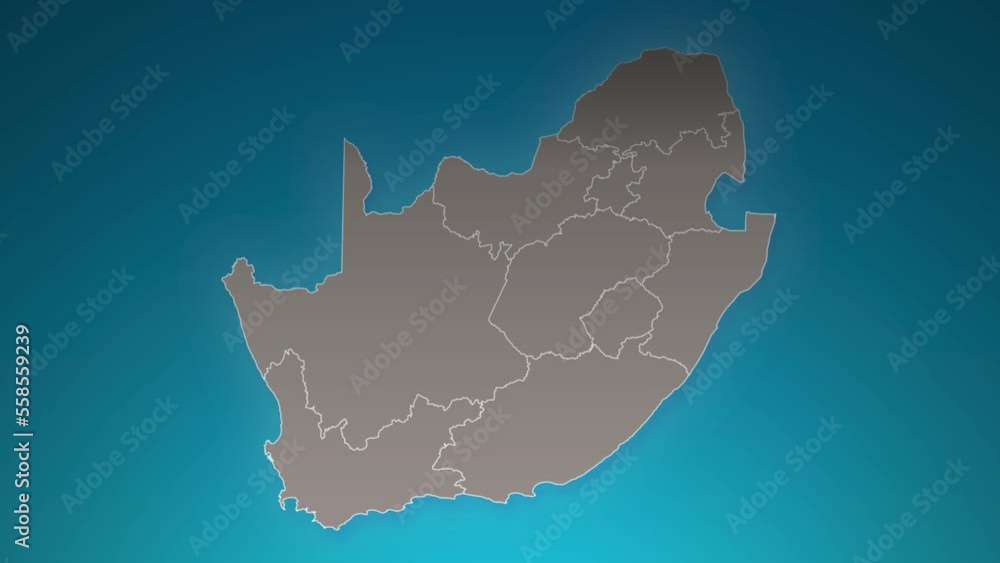 South Africa country map with zoom in Realistic Clouds Fly Through ...