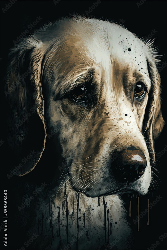 Sad and Depressed Dog, with Sad Eyes, Sad Expression, and Fallen Ears ...