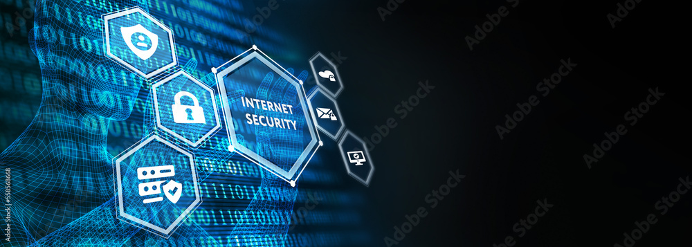Concept of cyber security, information security and encryption, secure ...