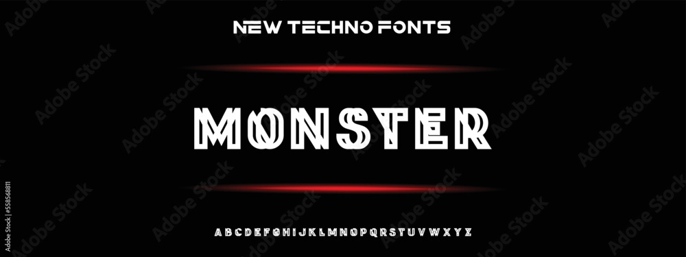 MONSTER Lettering Fashion Designs. Modern elegant alphabet letters font ...