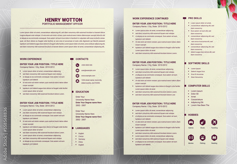 Creative UI UX Designer Resume Template Stock Template | Adobe Stock