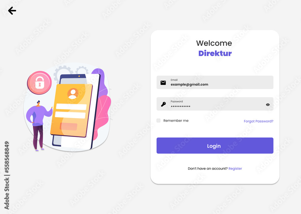 illustration of login page web design, login page design inspiration ...