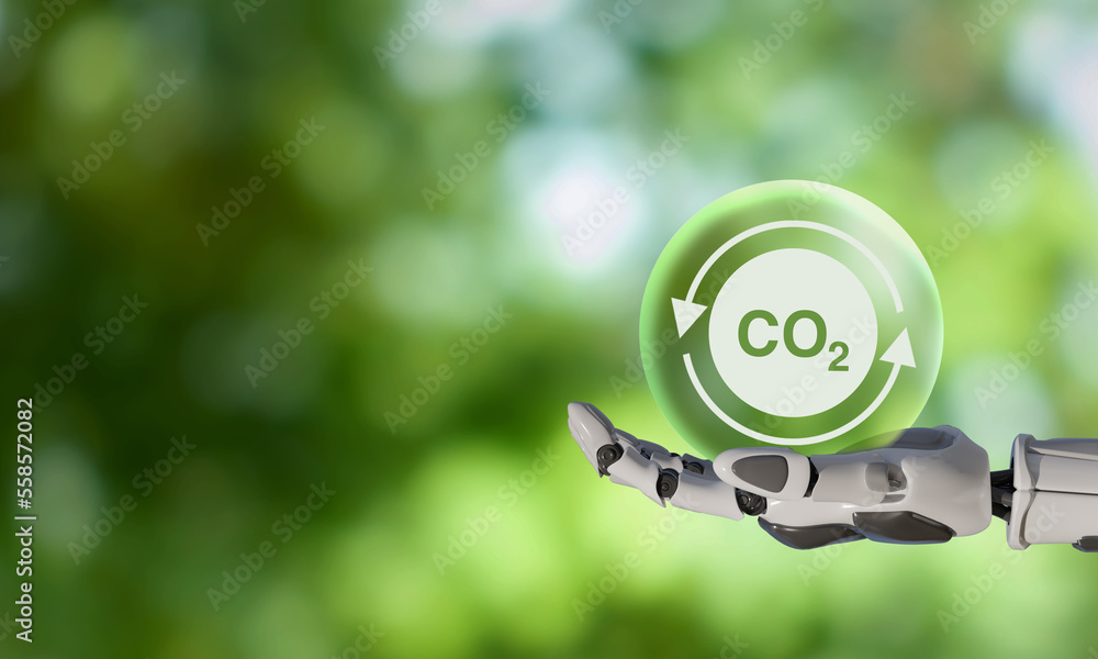 Foto de Technology for carbon neutrality concept. Environment and ...