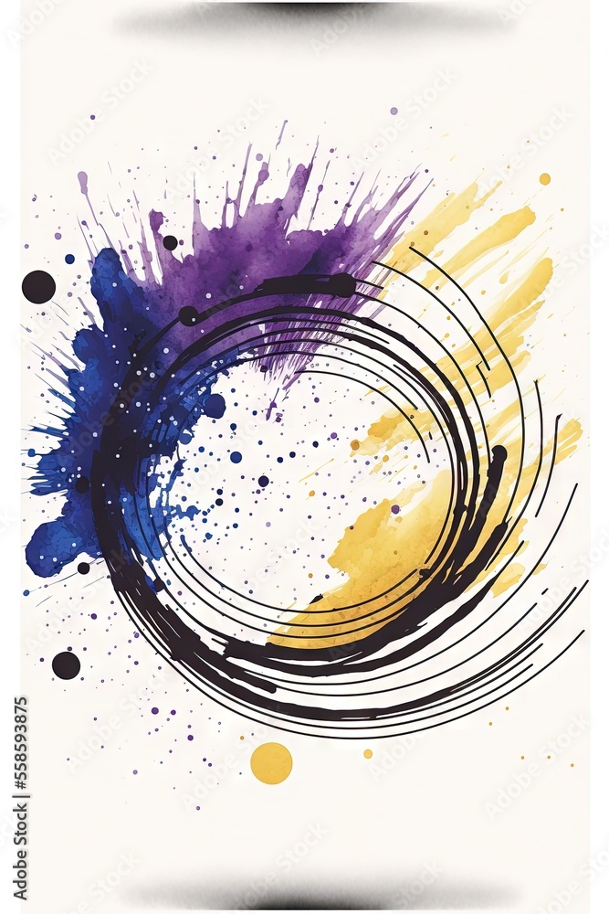 Fond d'art abstrait peint à la main minimaliste créatif avec tache d ...