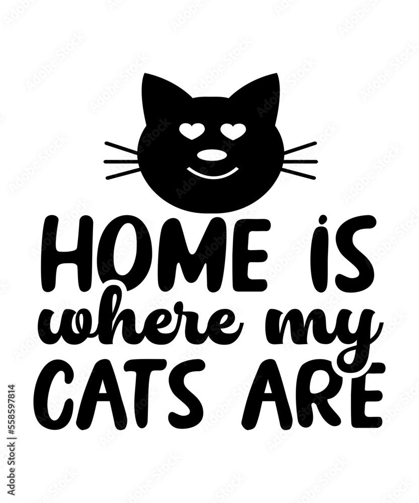 Vetor de Cat Svg, Bundle Svg, Cat Bundle Svg, Silhouette Svg, Black ...