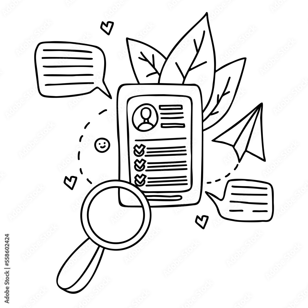 Job search. Consideration of resume and online interview. outline ...