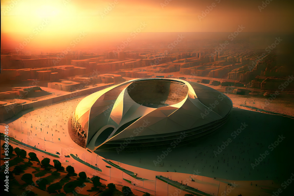 A futuristic stadium was built in the heart of Saudi Arabia, with the ...