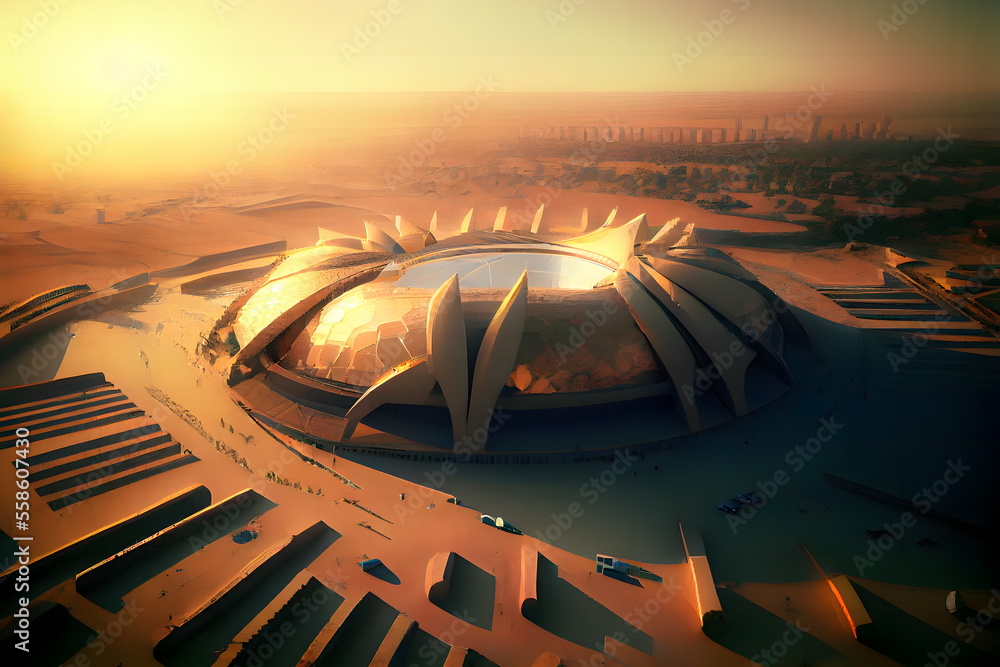 A futuristic stadium was built in the heart of Saudi Arabia, with the ...