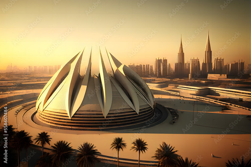 A futuristic stadium was built in the heart of Saudi Arabia, with the ...