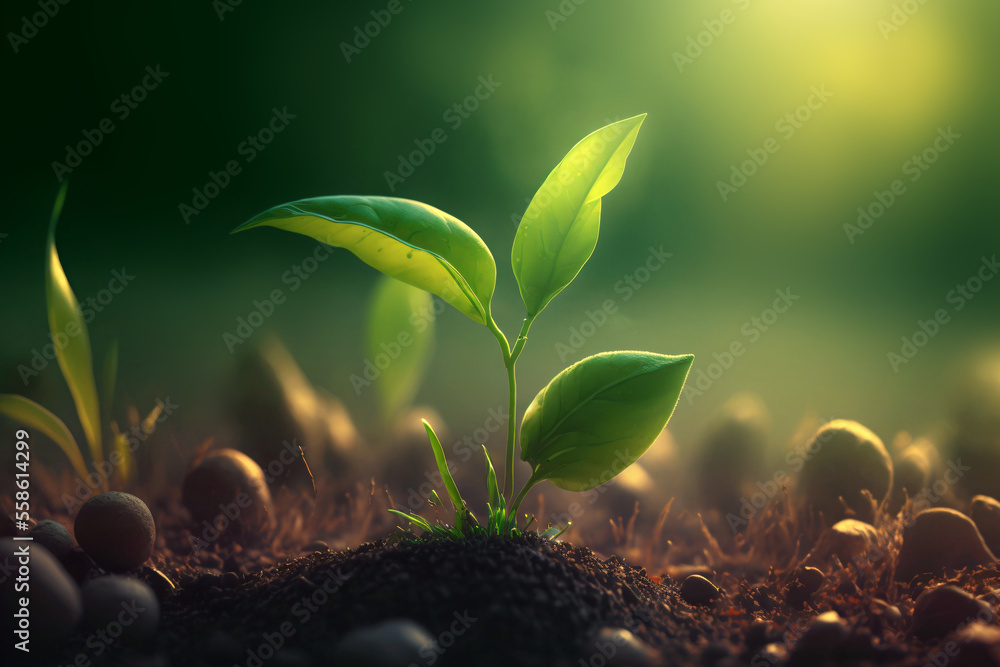 the tree of life, earth day concept, plant in the ground, small tree ...