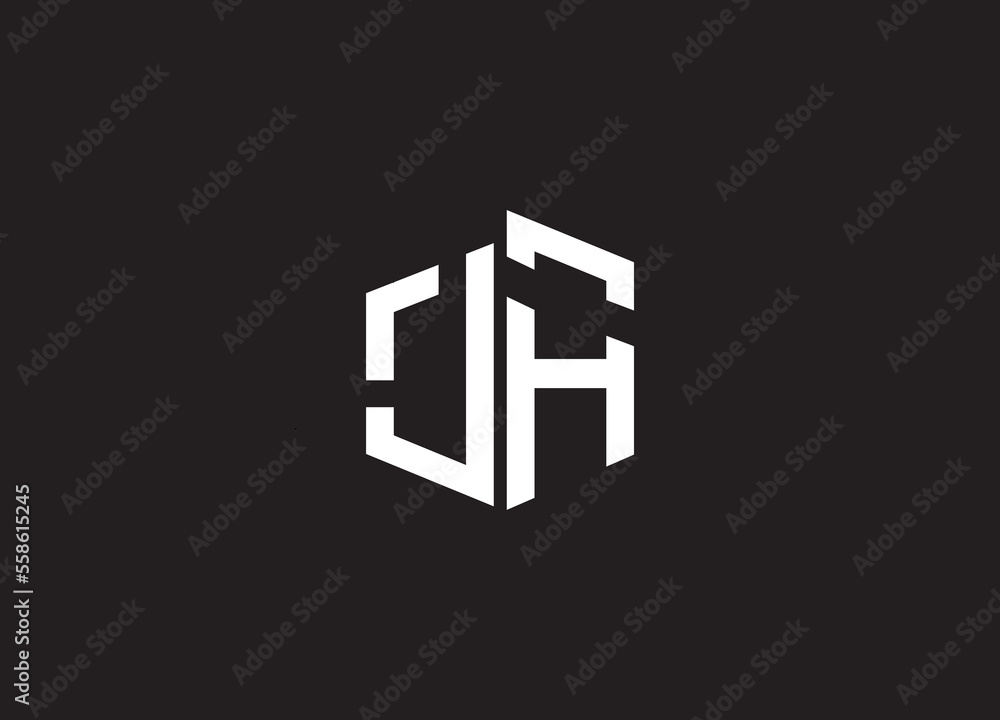 JH, HJ, Letters Logo design Abstract Logo Design Stock Vector | Adobe Stock