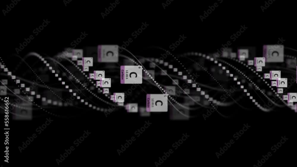 CARBON Molecule Symbol, Chemistry Periodic Table, Animation, Background ...