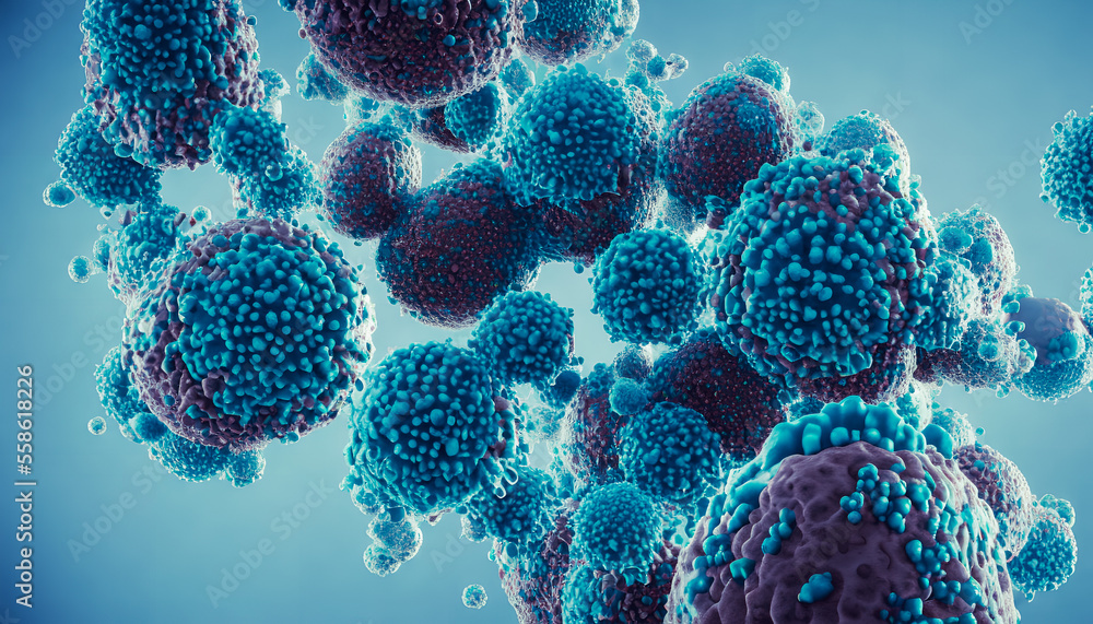 Ilustracja Stock: The abstract painting depicts bacteria under the ...