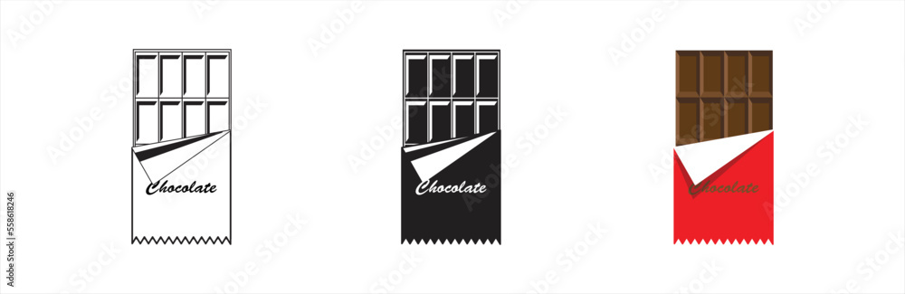 Chocolate icon. Chocolate bar icon set. Chocolate icon collection ...