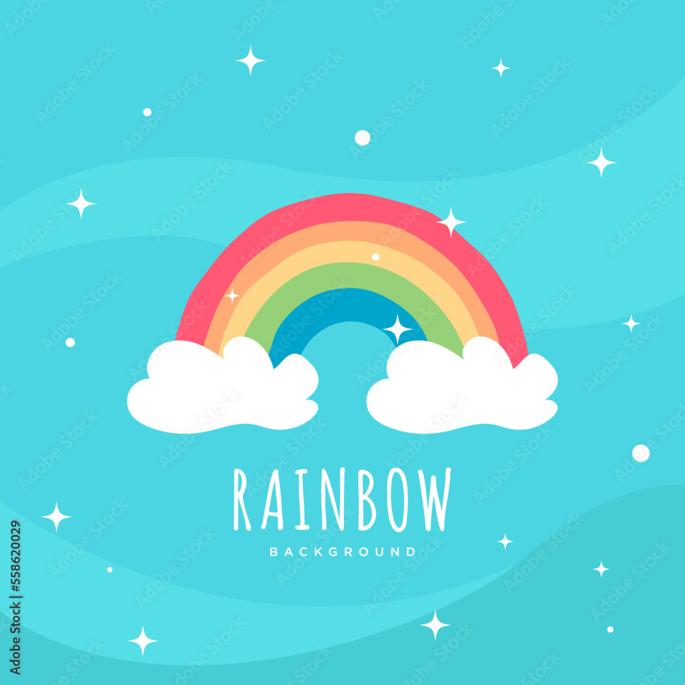 cute rainbow background with stars Stock Vector | Adobe Stock