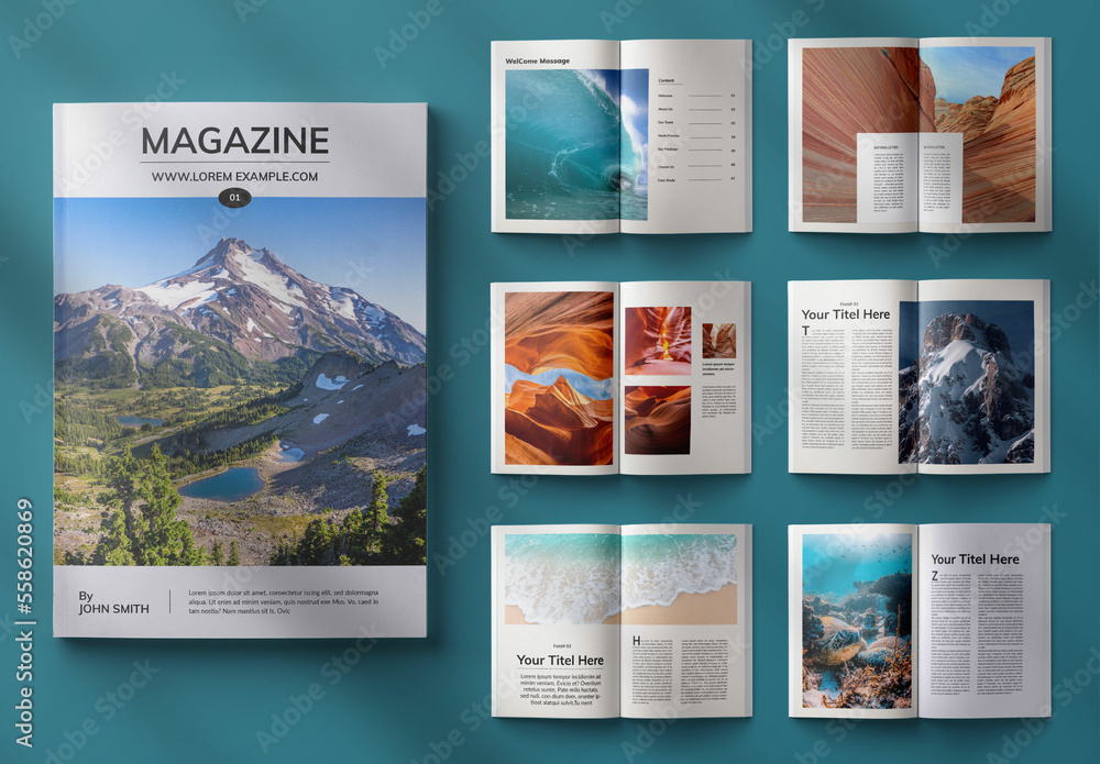 Magazine Layout Stock Template | Adobe Stock