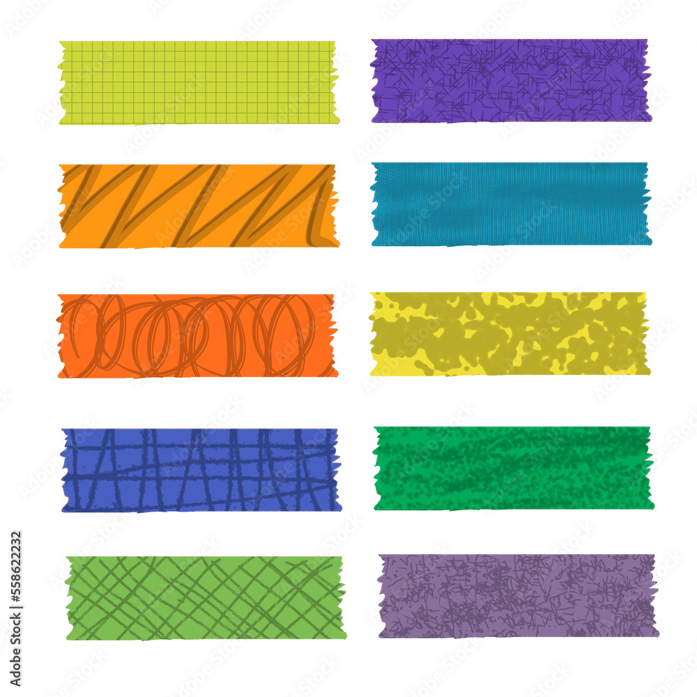sticker set of aesthetic tape Colorful Aesthetic Suitable for notes ...
