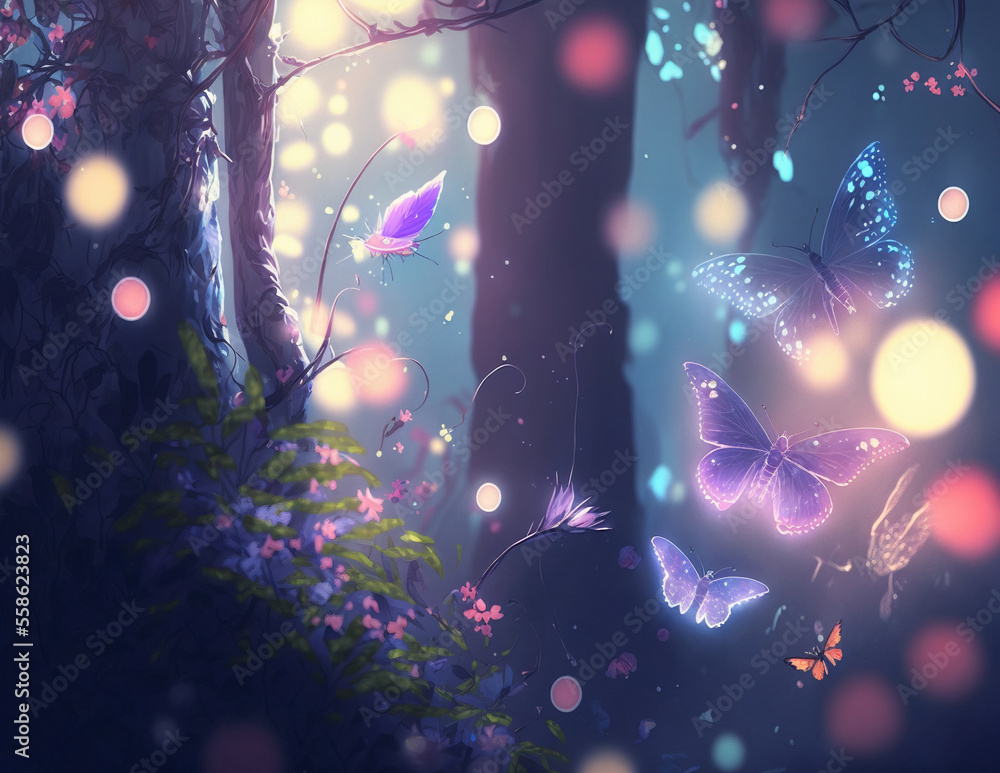 Explore the Enchanted Fairy Forest of Magical Butterflies and Mythical ...