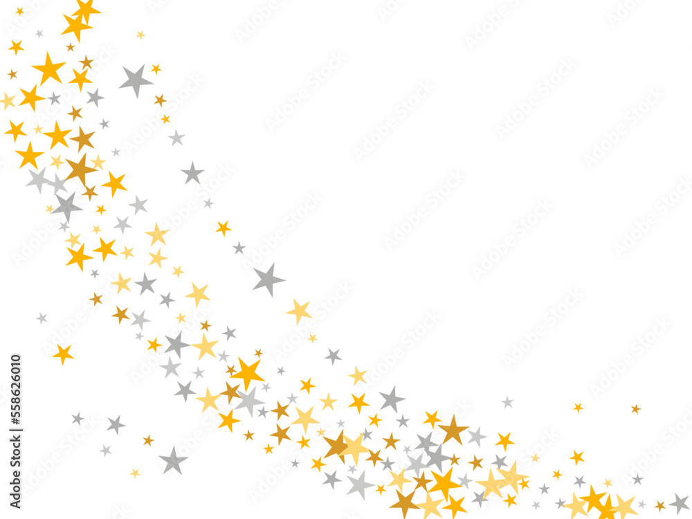 Rich silver and gold stars magic scatter illustration. Little starburst ...
