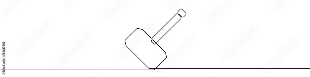 Continuous line drawing of Thor hammer icon. Thor Hammer linear icon ...