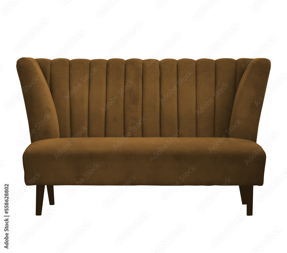 Elegant Light Brown Sofa Couch Isolated on Transparent Background PNG ...