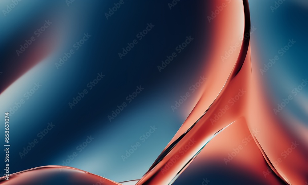 Generative AI abstract colored gradient background, holographic blobs, liquid glass color shape ...