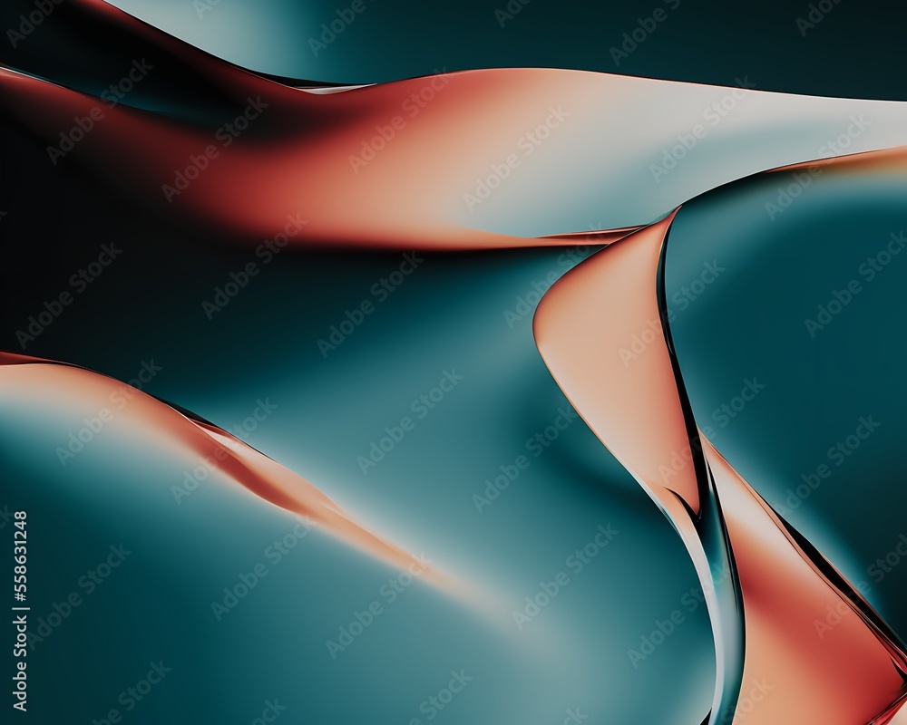Generative AI abstract colored gradient background, holographic blobs ...