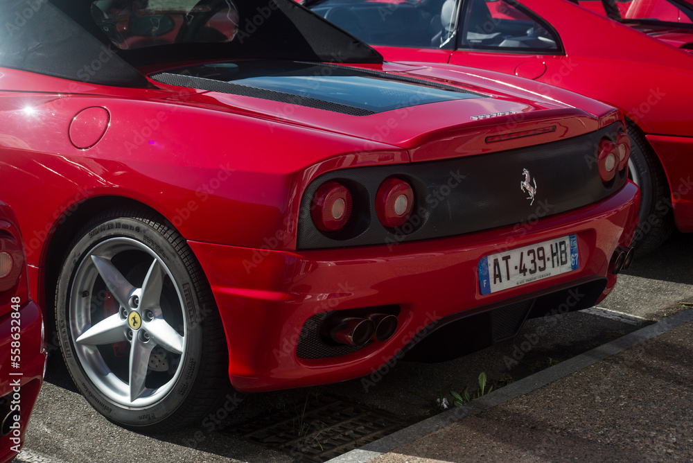 Lutterbach - France - 4 September 2022 - rear view of red Ferrari 360 ...