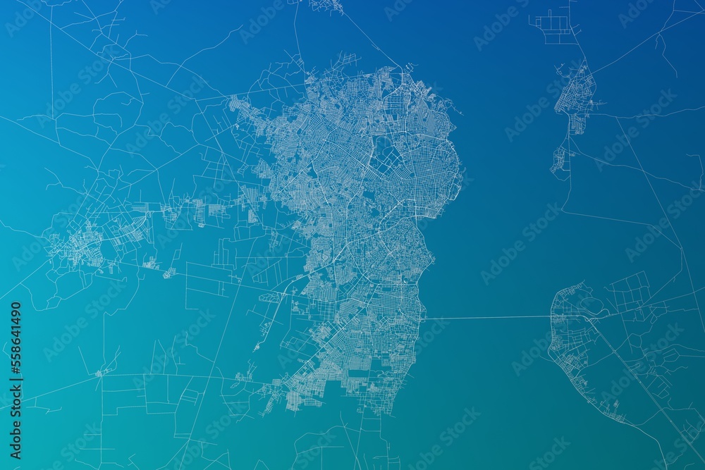 Map of the streets of Maracaibo (Venezuela) made with white lines on ...