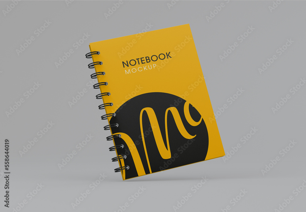 Isolated Floating Notebook Mockup Stock Template | Adobe Stock