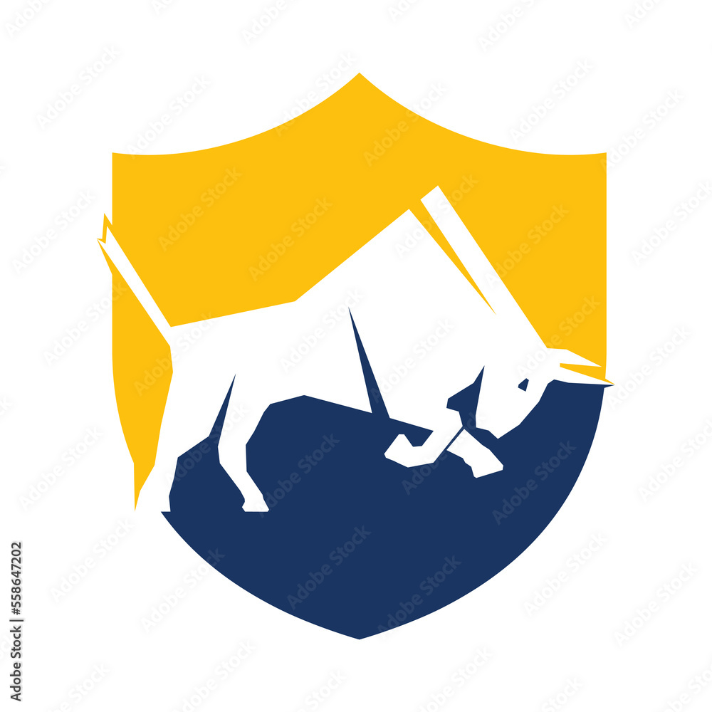 Bull butting logo design. Modern bull logo vector. Stock Vector | Adobe ...