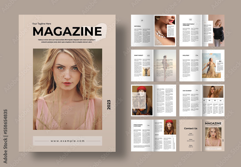 Magazine Layout Stock Template | Adobe Stock