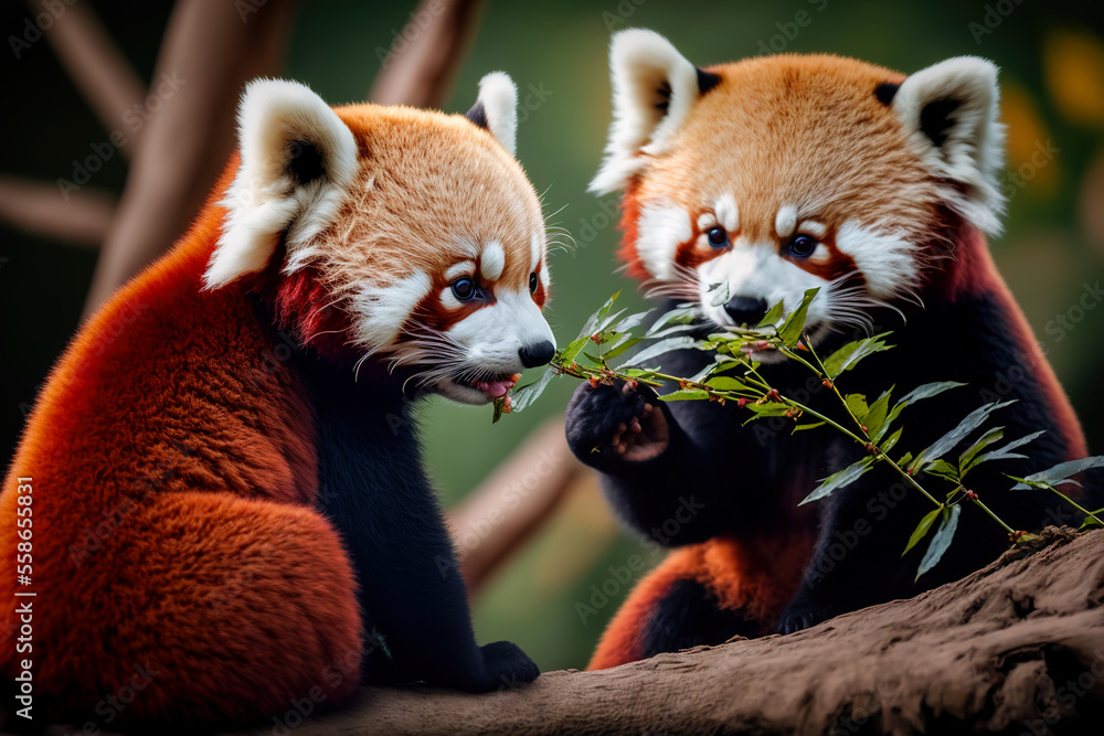 Cute Red Panda Eating